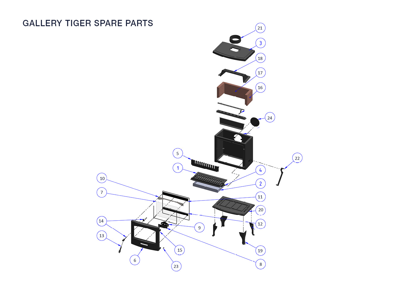 Tiger Exploded Drawing and Spare Parts List