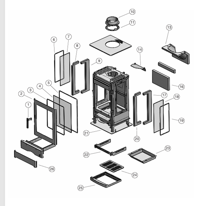 ACR Trinity 3 Eco Exploded Drawing and Spare Parts list