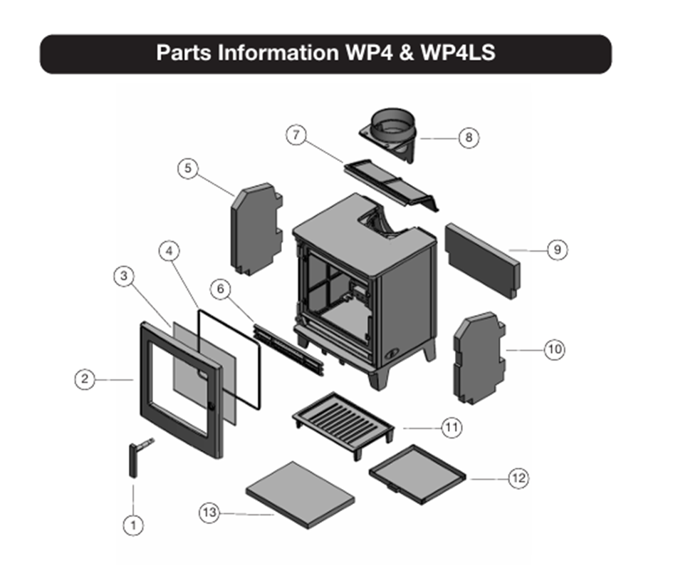 ACR WP4 and WP4LS Exploded Drawing and Spare Parts list